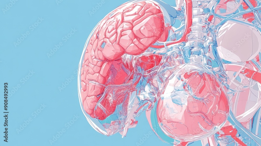 Human Liver Anatomy, detailed digital illustration showcasing the ...