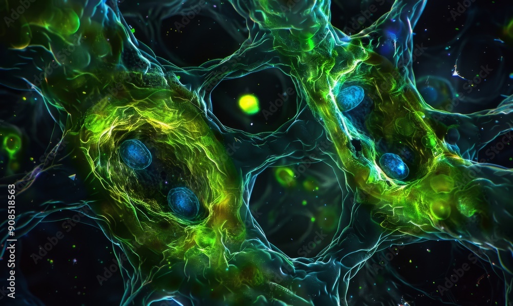 cellular therapy and regeneration, microscopic view of body cells ...