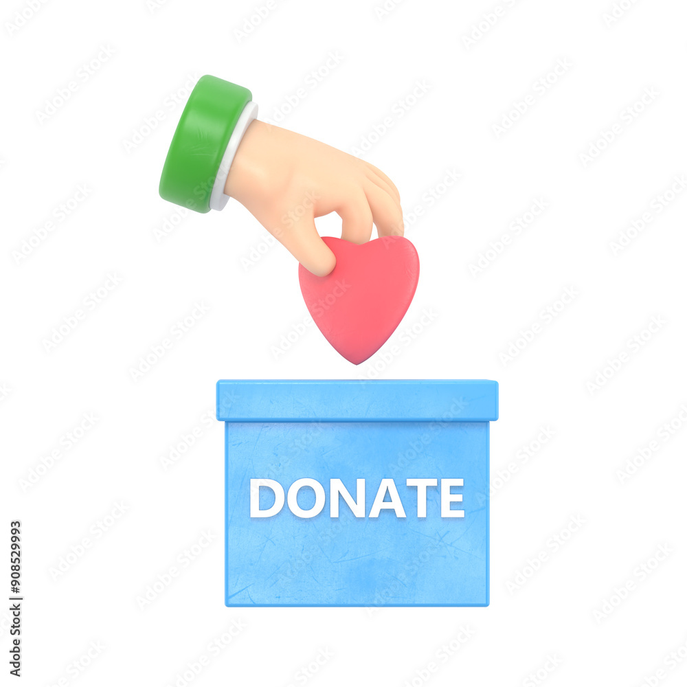 Medical donation concept.3d illustration flat line design. Donor day ...