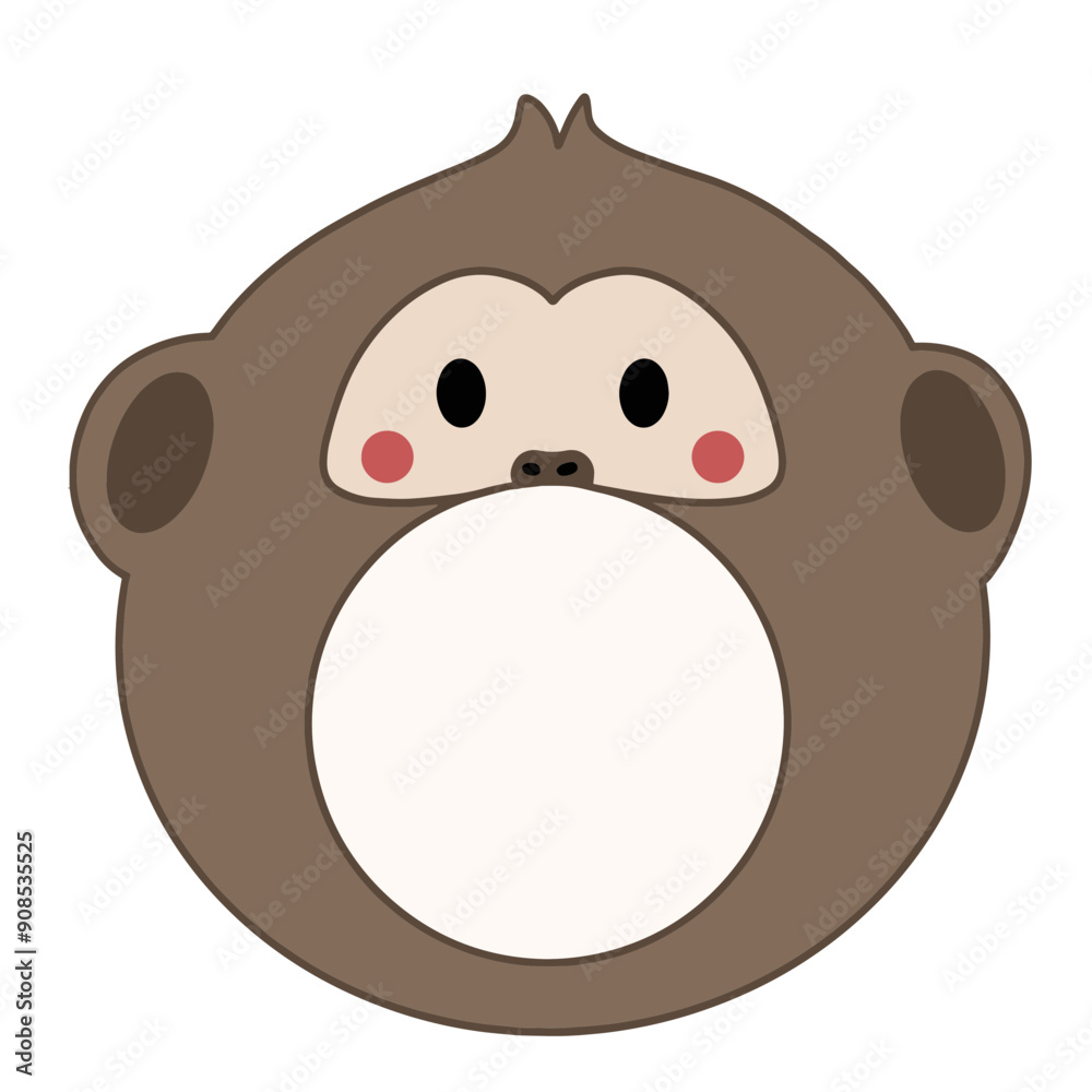 Cute name label,sticker name tag of Monkey cartoon animal character ...