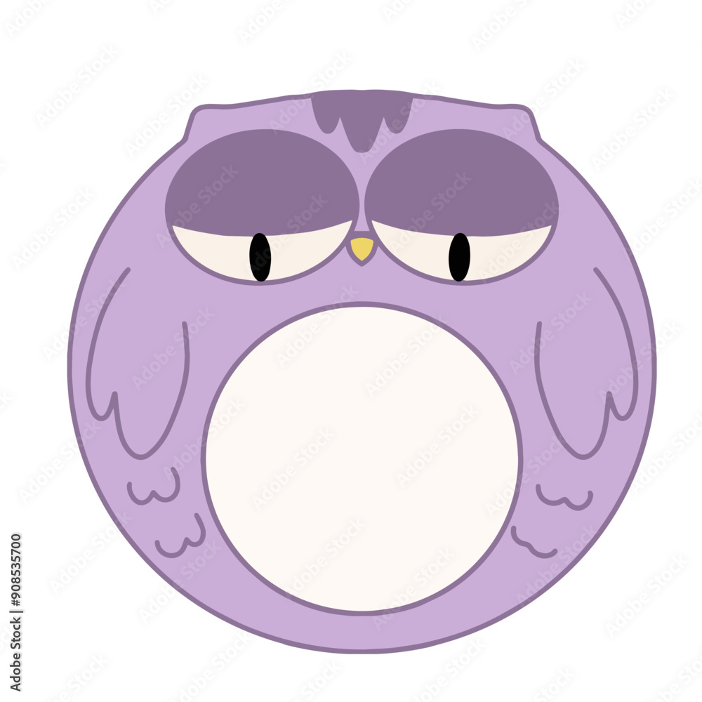 Cute name label,sticker name tag of Owl cartoon animal character design ...