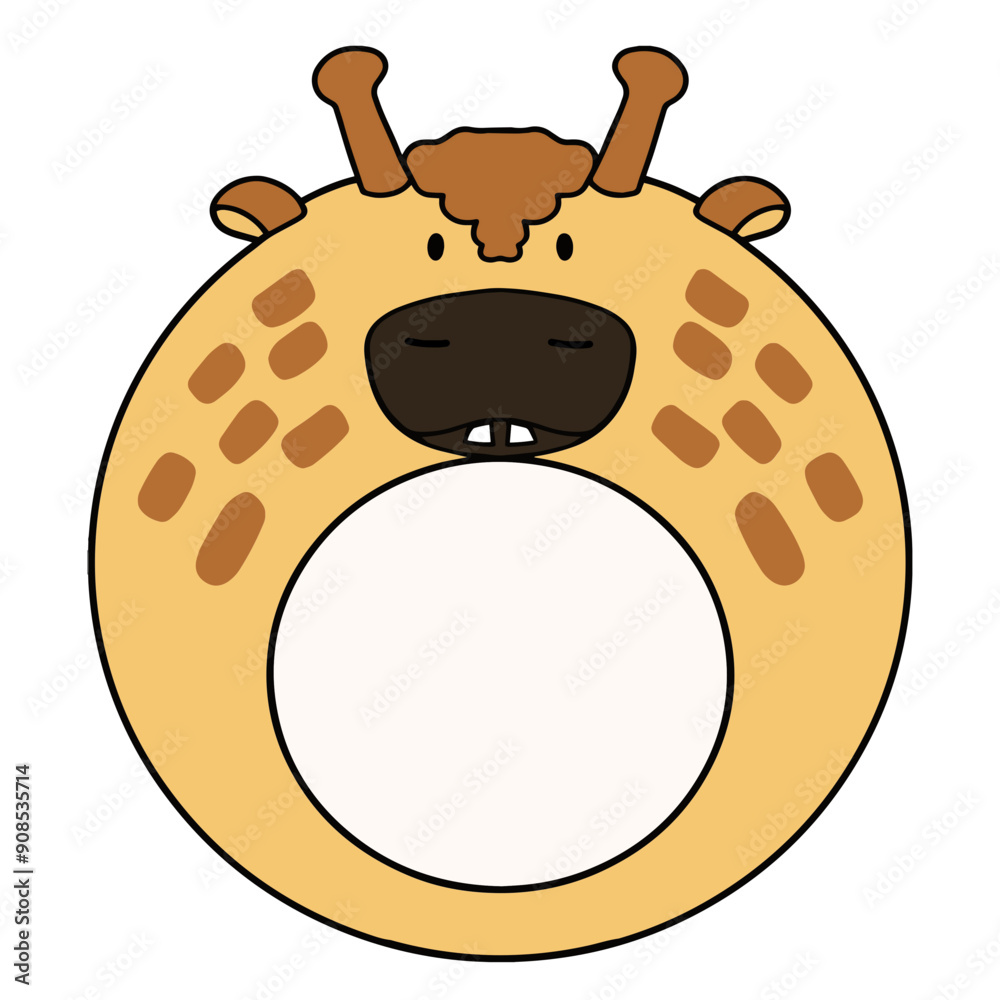 Cute name label,sticker name tag of Giraffe cartoon animal character ...