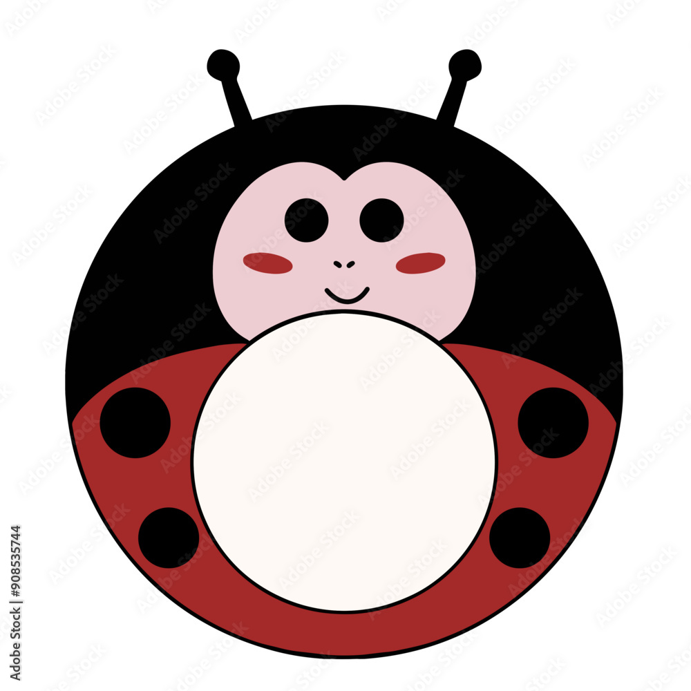 Cute name label,sticker name tag of Lady Bug cartoon animal character ...