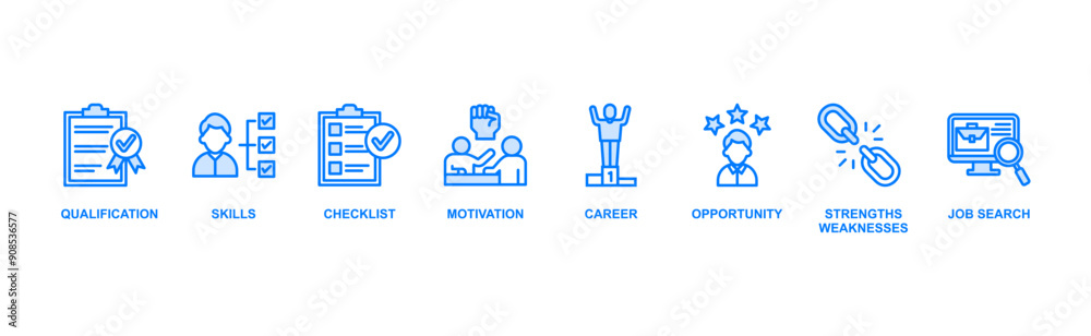 Career planning banner web icon vector illustration concept with icon ...