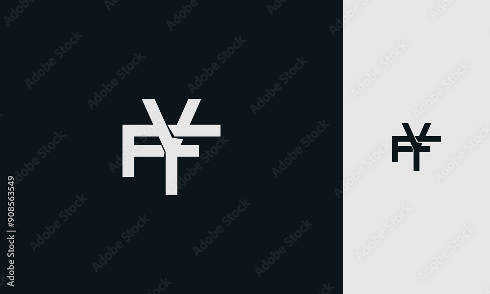 initial letters YF or FY ,Y, F, overlapping interlock monogram logo ...
