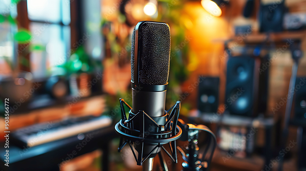 Mike sings in the music room with musical instruments and a piano ...