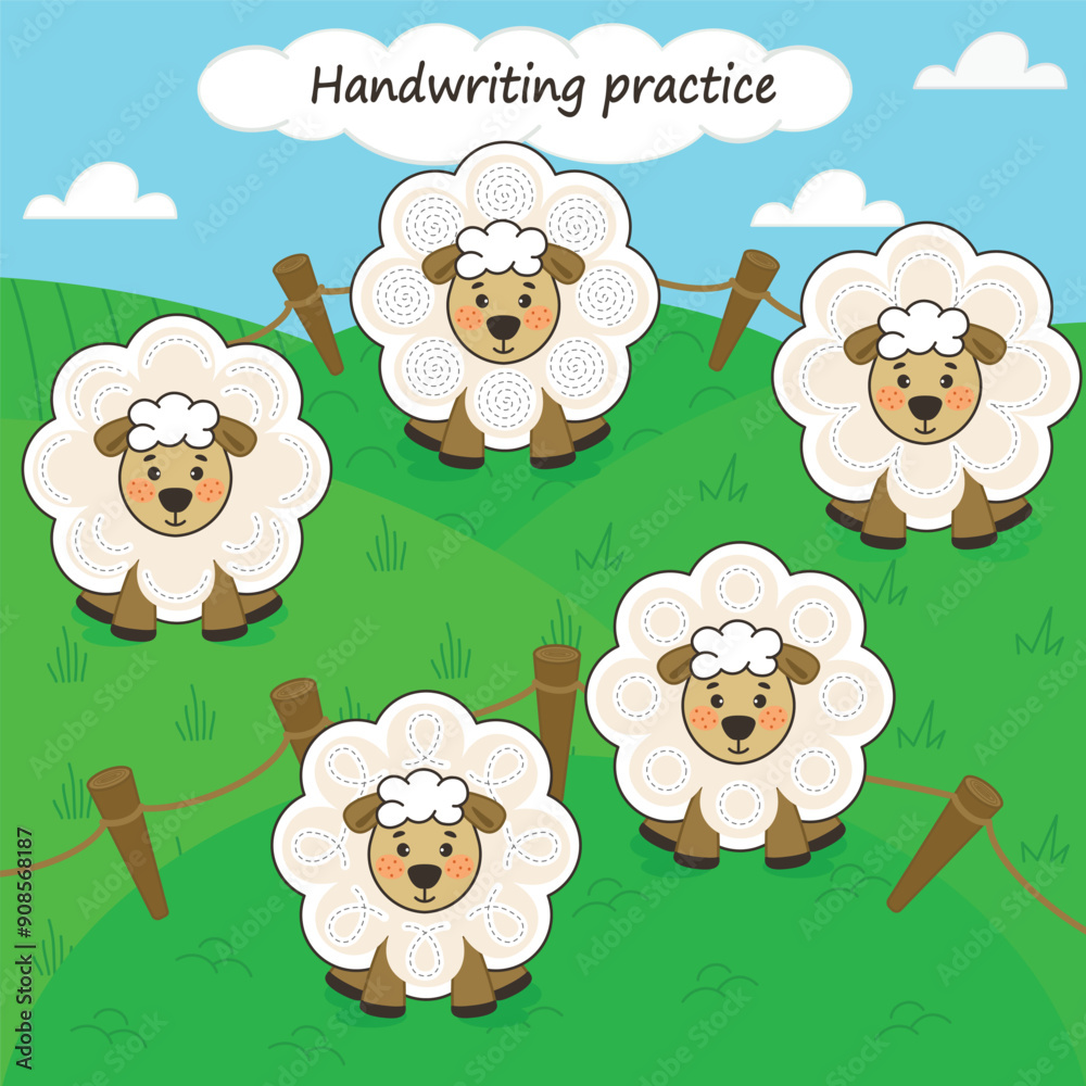 Game for preschool children. Handwriting for children. Learn to write ...