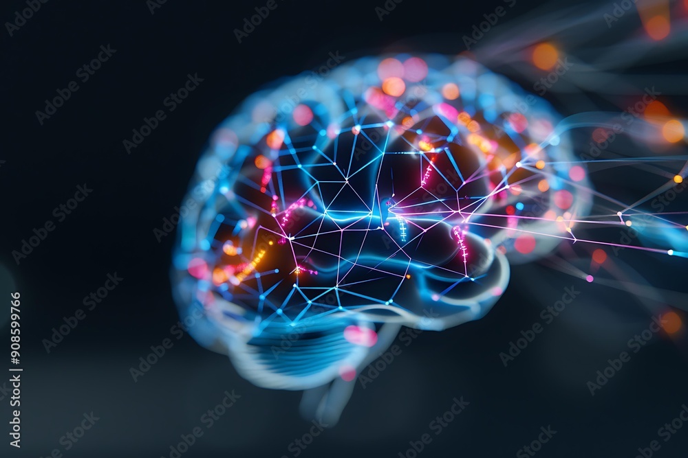 Neural Network - A futuristic and abstract digital illustration of a ... Neural Network - A futuristic and abstract digital illustration of a ...