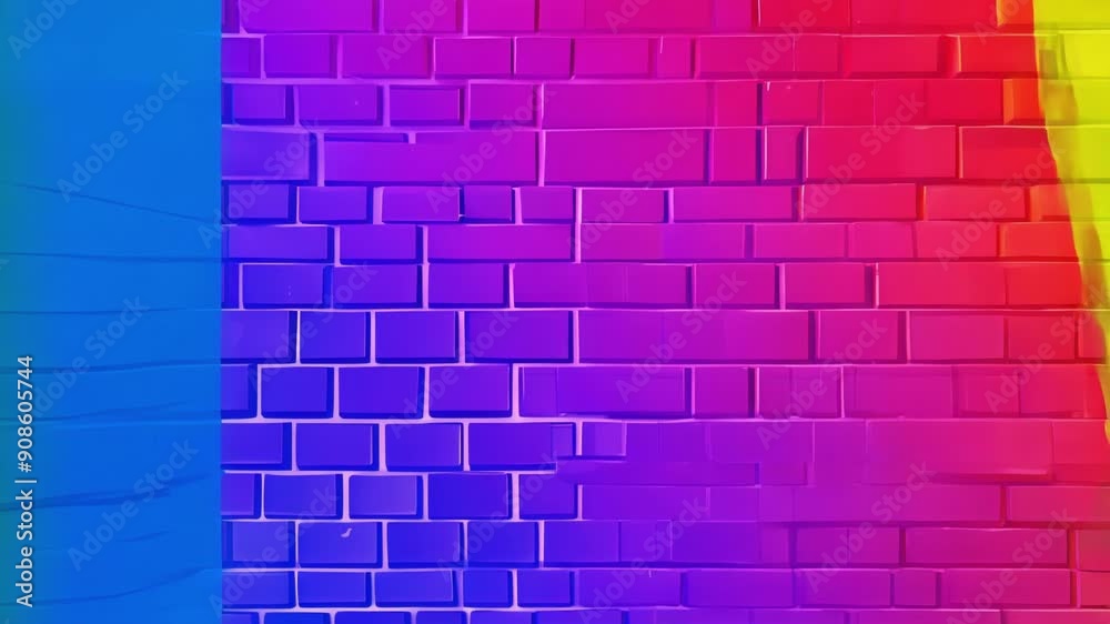 A seemingly ordinary brick wall begins to morph its bricks shifting and ...