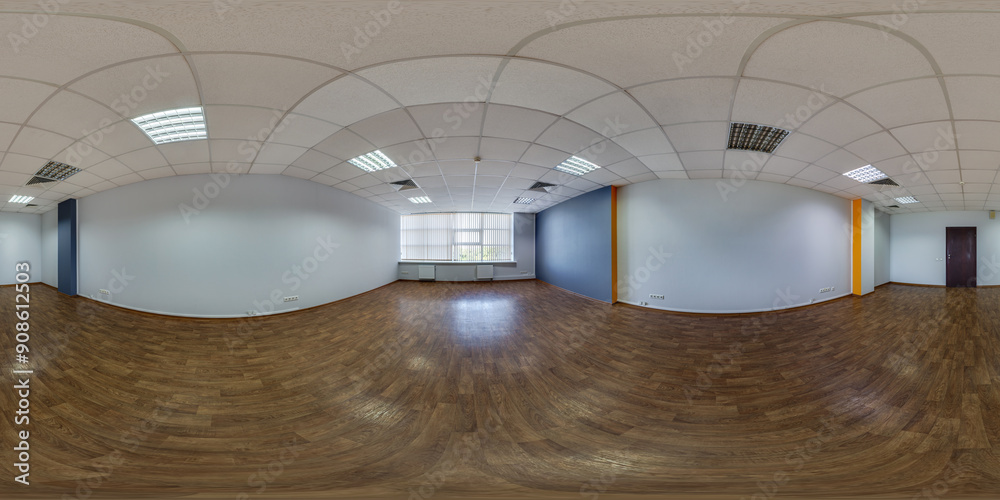 360 hdri panorama in interior of empty room with repair for office with ...