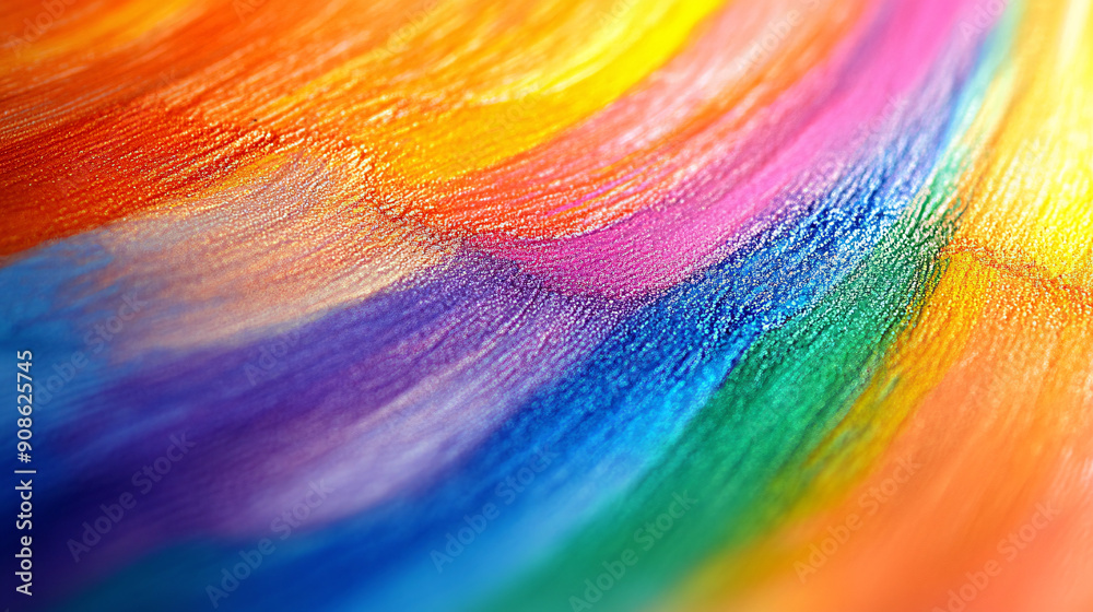 Photography of a vibrant crayon drawing featuring a colorful abstract ...