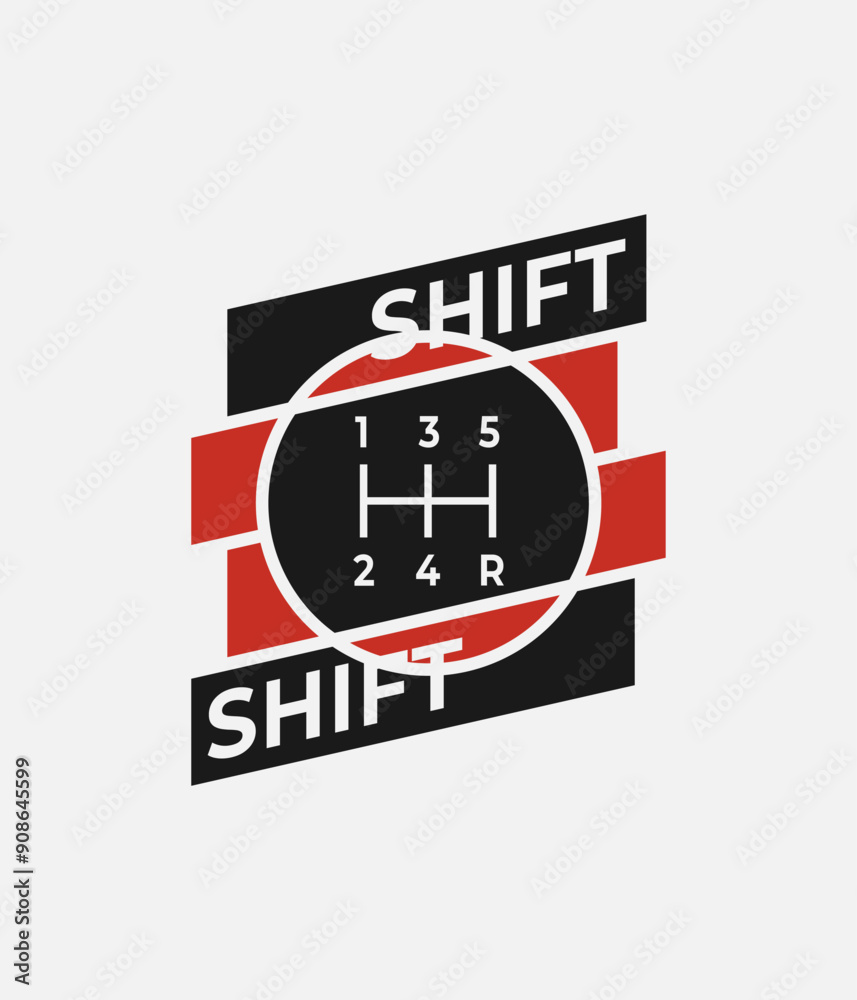 Stylish manual gear shifter design for printable products. Stock Vector ...