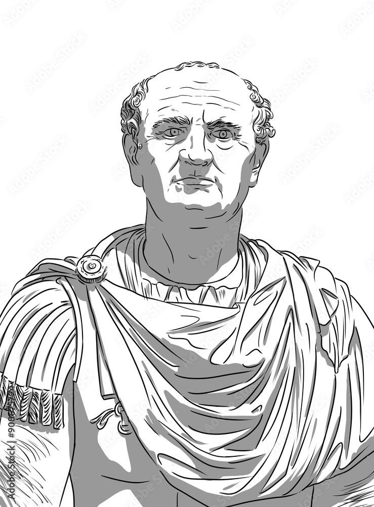 Portrait of Vespasian, roman emperor and creator of the Colosseum Stock ...