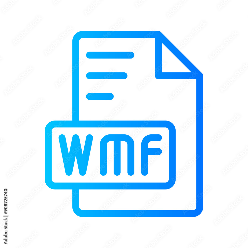 Wmf Document file picture gradient icon. format file type icons symbol, Extension, type data ...
