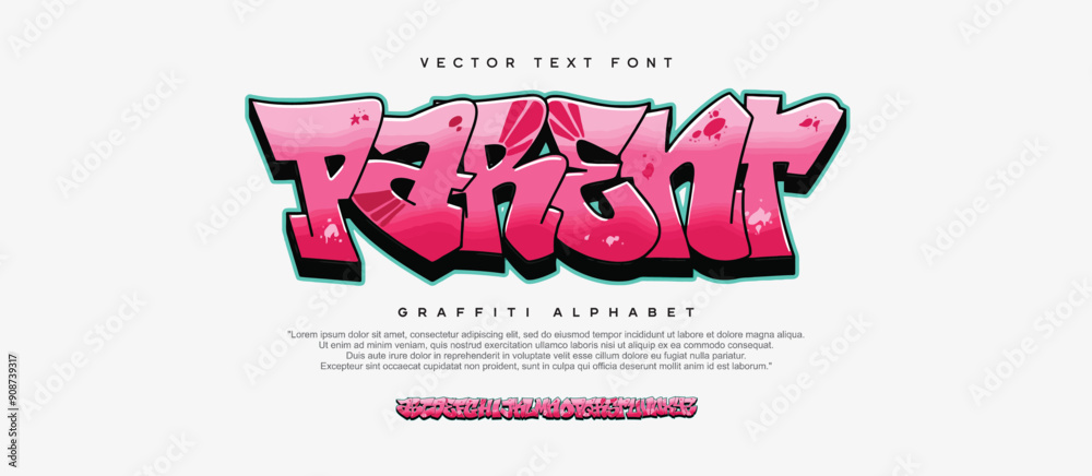 Vector set of letters and numbers in hip hop and street art graffiti ...