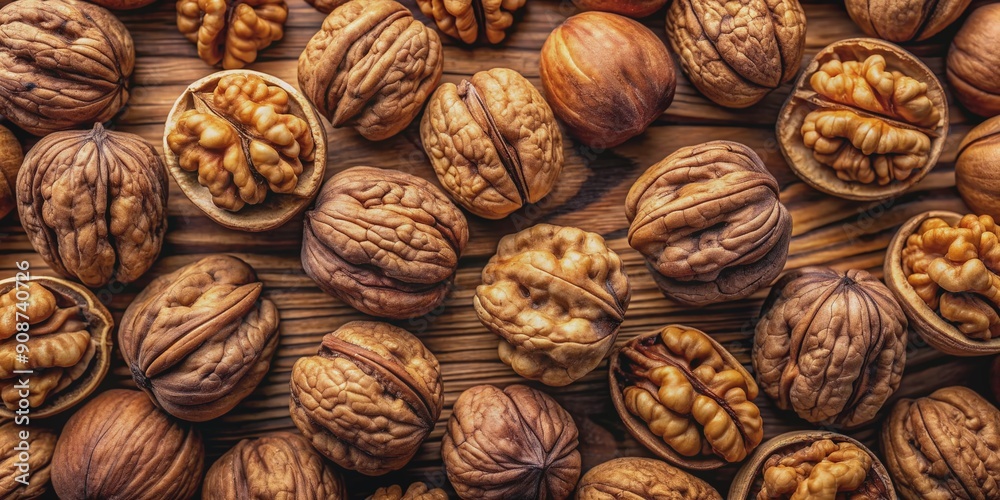 Highly detailed natural walnut wood texture background with intricate ...