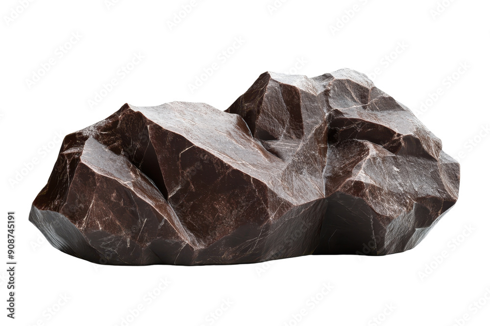High-quality image of a dark, textured rock on a transparent background ...