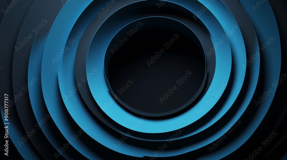 Edgy Blue circles and polygons on a dark backdrop. Geometric design for ...