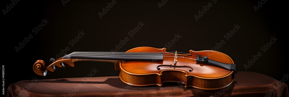 Vintage Fiddle: Intricate Craftsmanship under Soft Glow of Ambient ...