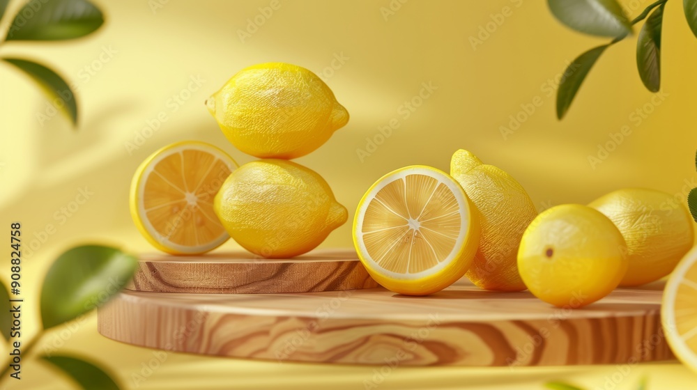 Lemon product stand background, fruit, cosmetics stand, yellow orange ...