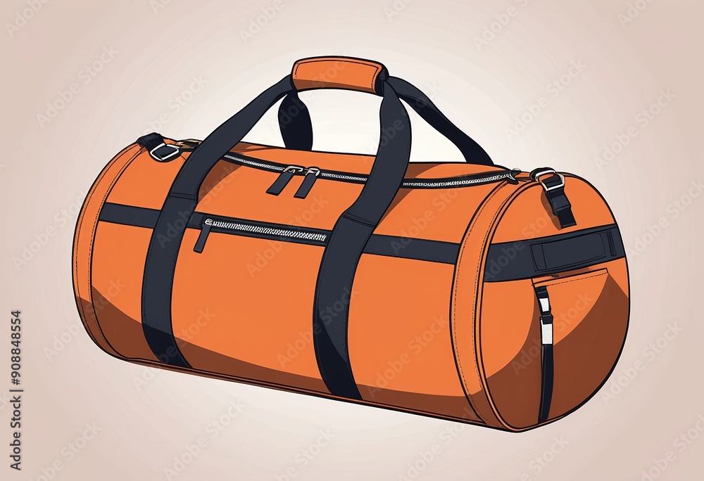 Duffle Bag Flat Sketch Template: Fashion Illustration, CAD Drawing ...