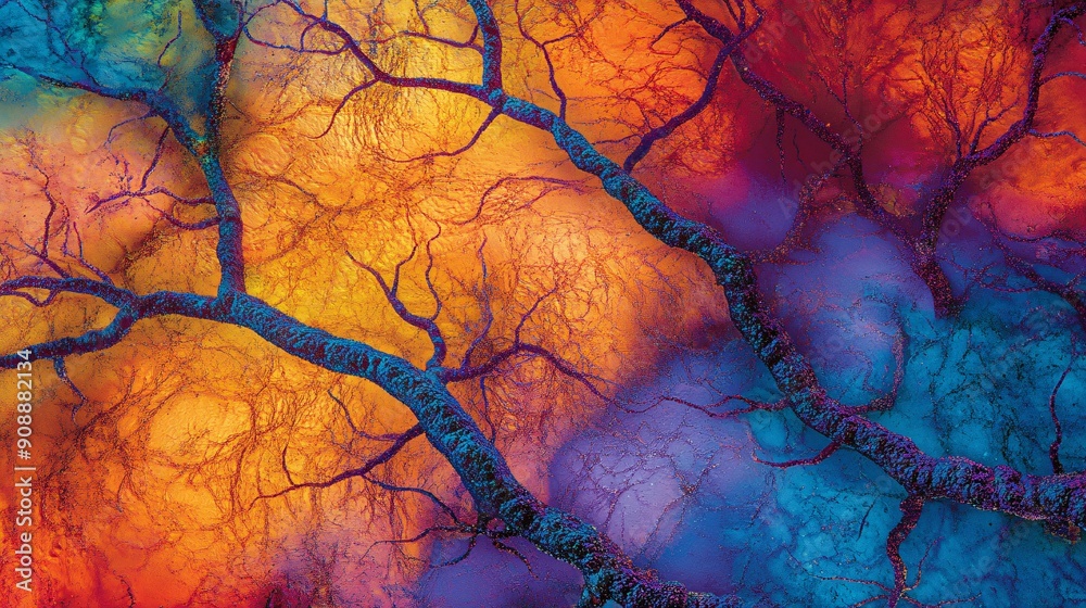 A captivating microscopic view of a neuron network displays the complex ...
