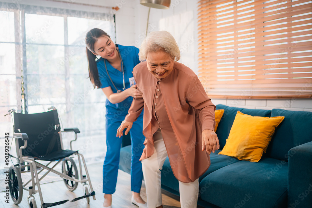 Dedicated Caregiver, Woman Nurse Provides Supportive Health Care for ...