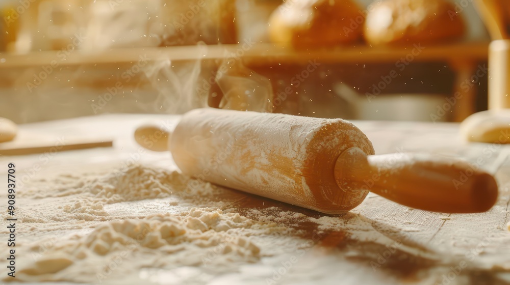 In an ultramodern kitchen, a rolling pin integrates splash technology ...