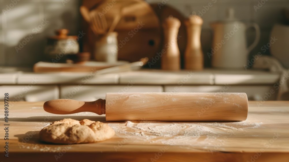 In an ultramodern kitchen, a rolling pin integrates splash technology ...
