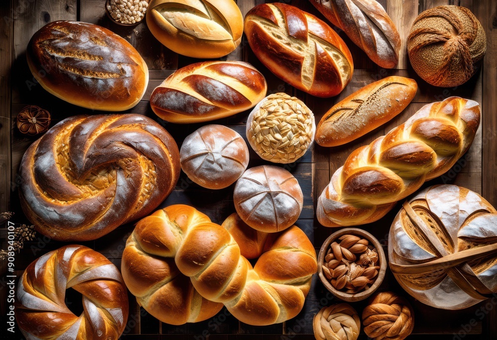 delightful display artisan breads featuring various unique colors every ...