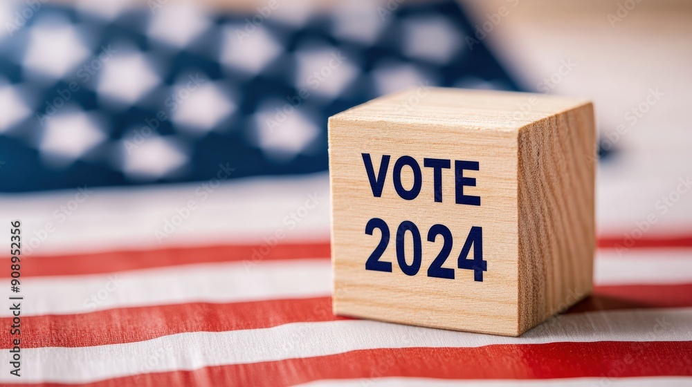 Wooden block showing 'Vote 2024' signifying the upcoming 2024 elections ...