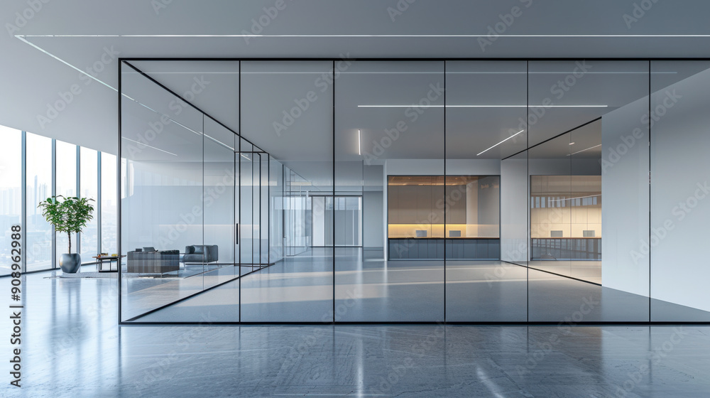 Modern office, Empty office setting encompassing a modern design with ...
