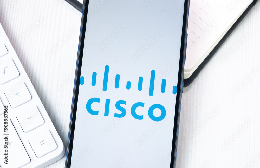 New York, USA - 1 August 2024: Cisco Logo on Phone Screen, Company Icon ...