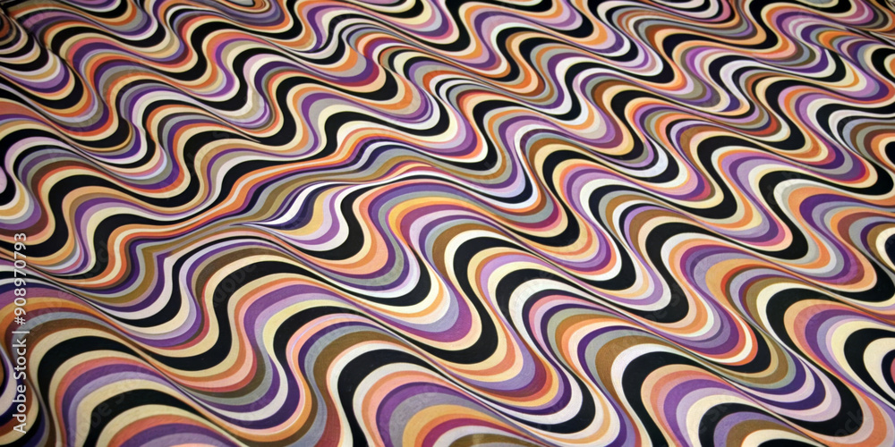 Wavy, multi-colored lines of different shades create an impressive ...
