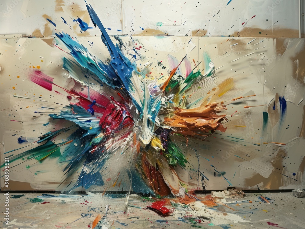 Artistic explosion of paint on canvas, visualizing the freedom of self ...