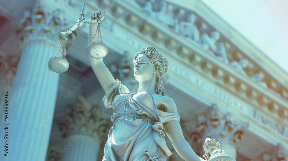 Lady justice statue of the goddess of justice, an symbol for a lawyer's ...