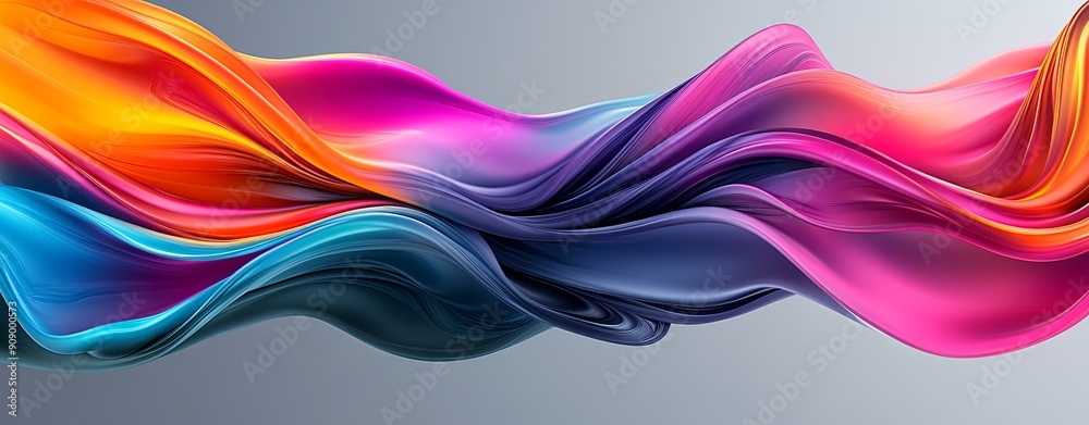 Dynamic font design with vibrant colors and liquid shapes, semi close ...