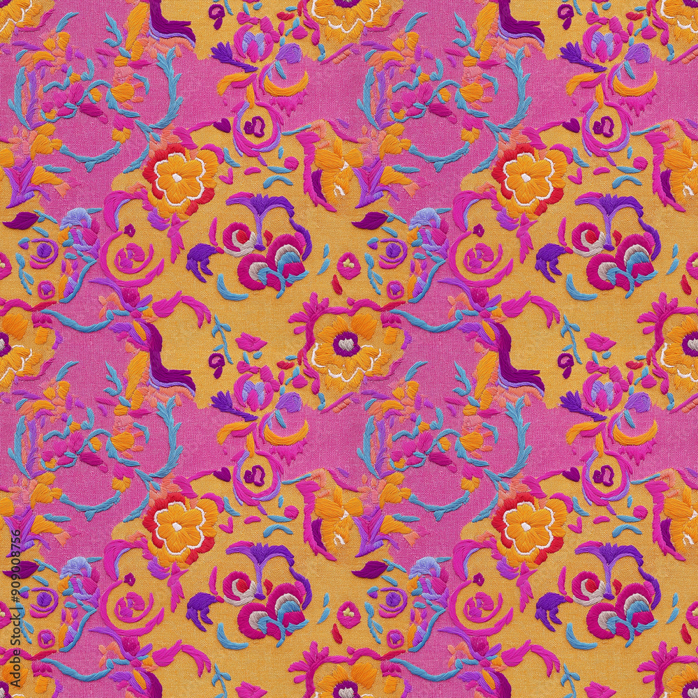 Seamless peranakan motifs, floral embroidery, seamless patterns ...