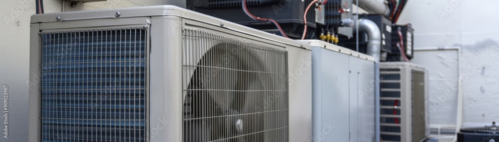 modern air conditioning units installed on a building for effective ...