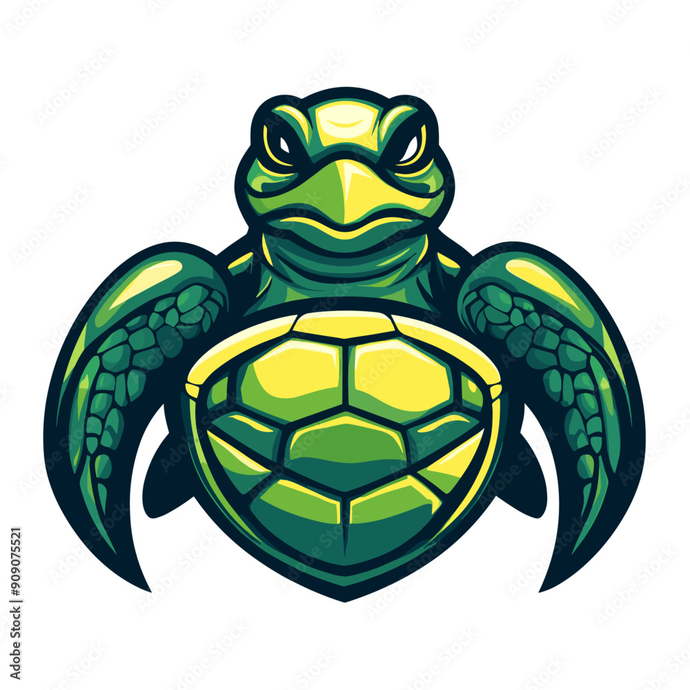 Turtle vector mascot logo design with modern illustration concept style ...
