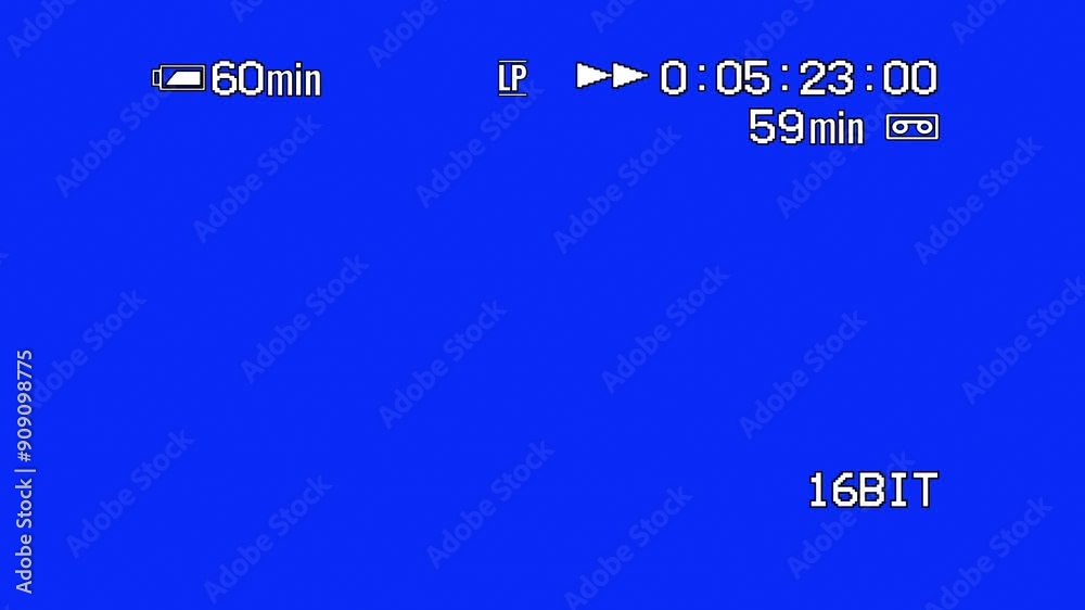 Recording screen menu on blue background. Recording interface from an ...