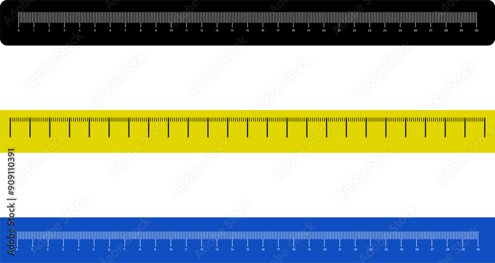 Graduated ruler vector illustration on a white background. Inch and ...