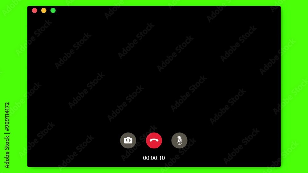 Video Call meeting conference interface animation with single large ...