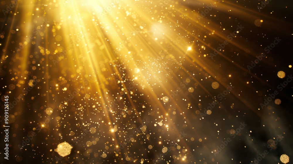 Dust particles floating in a ray of sunlight, creating a sparkling ...