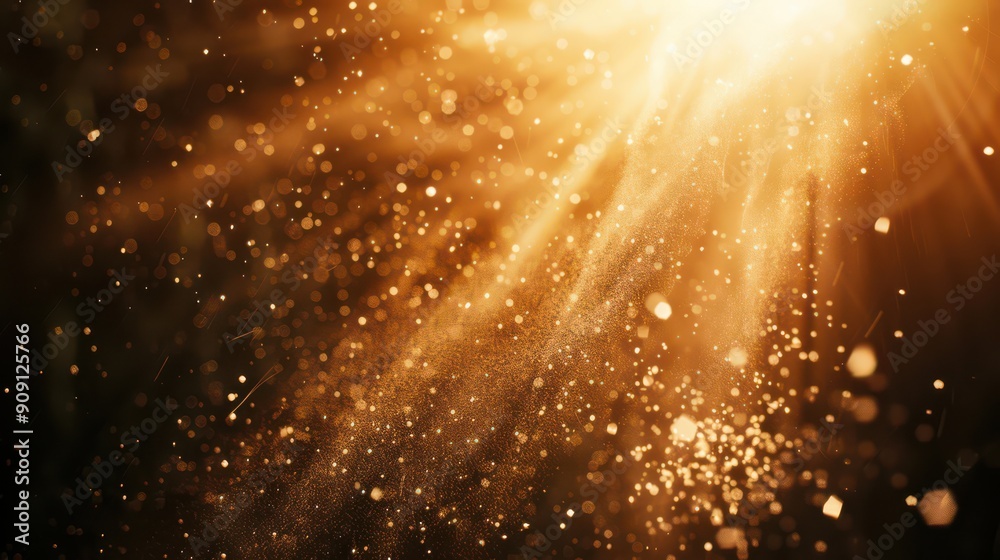 Dust particles floating in a ray of sunlight, creating a sparkling ...