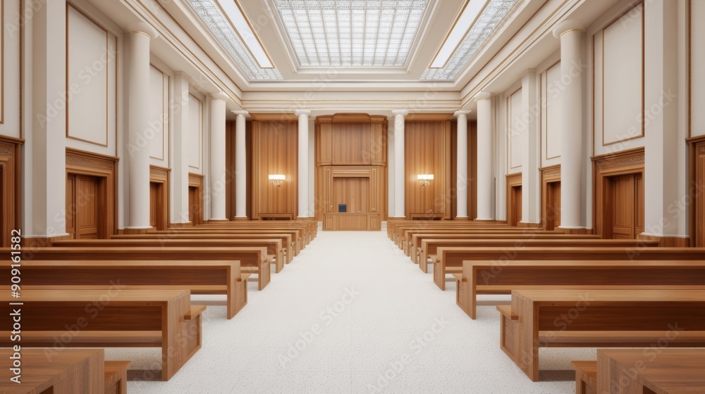 Supreme Court chambers' interior view, isolated on white background ...