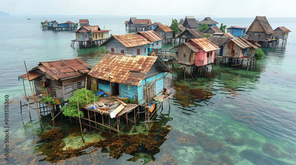 Traditional fishing village using sustainable practices to maintain ...