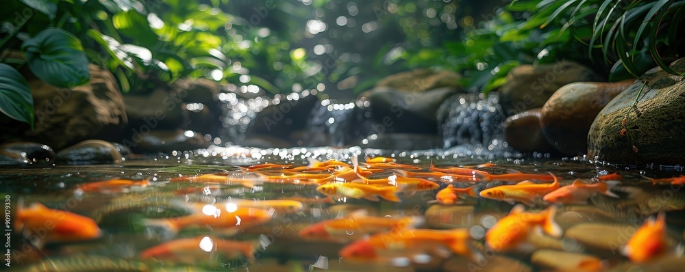 A river restoration project with native fish reintroduction, [river ...