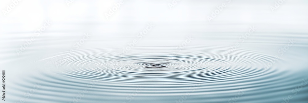 A large ripple in a body of water. The water is calm and still, with no ...