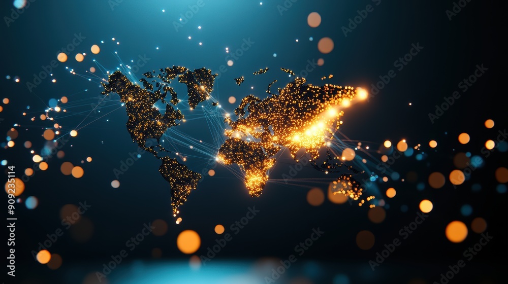 Network Map of International Flight Routes, A network map showcasing ...